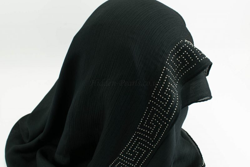 Deluxe Silk Gem Border Hijab » Hidden Pearls