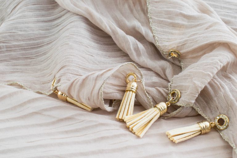 Leather Tassel With Lace Hijab » Hidden Pearls